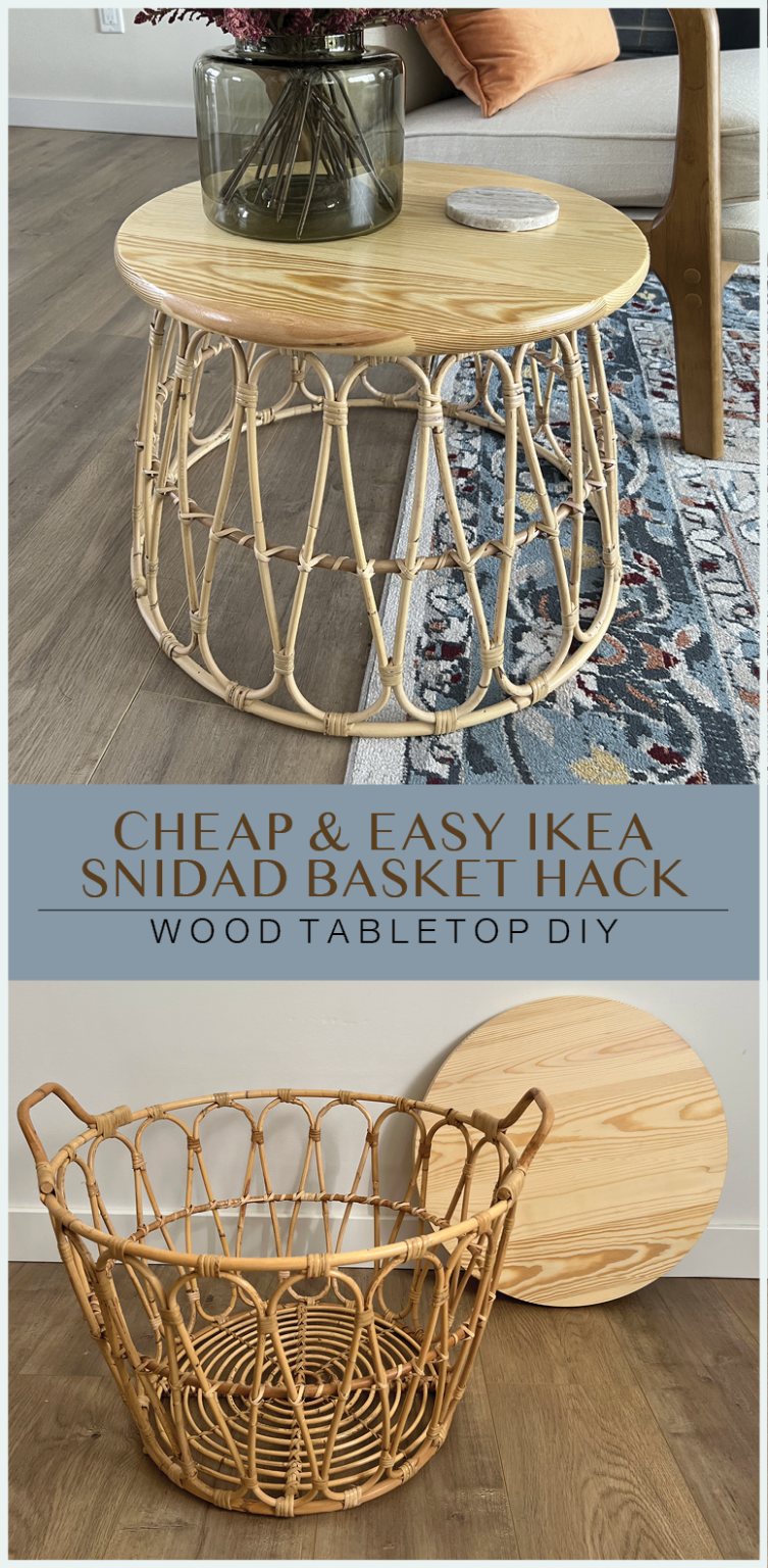 Wood tabletop DIY | Cheap & Easy Ikea Snidad Basket Hack - Golden Sage ...